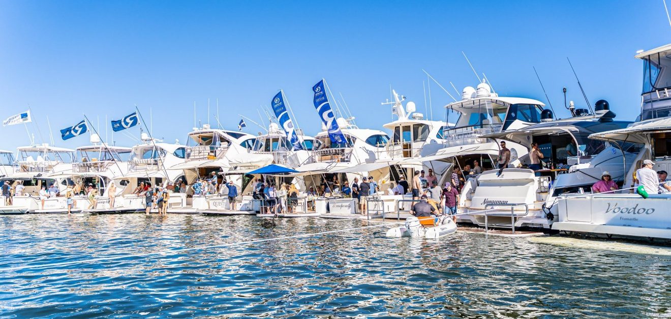 The Riviera Family in Perth celebrate as 45 motor yachts raft-up on the ...